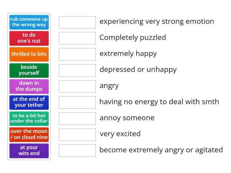 Emotions Idioms 4 - Match up