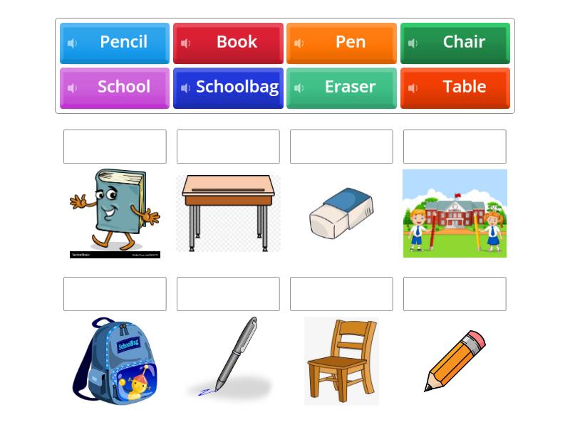 School supplies - Match up