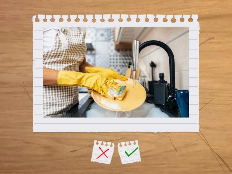 English 6 Household chores - Flash cards