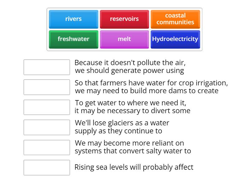 OFD 4 Water-related Vocabulary - Match up