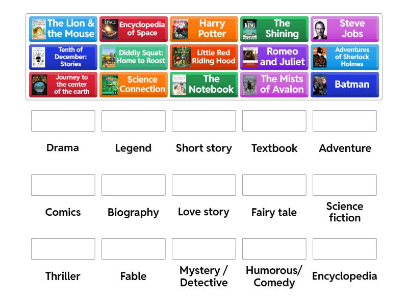 Book genres - Match up