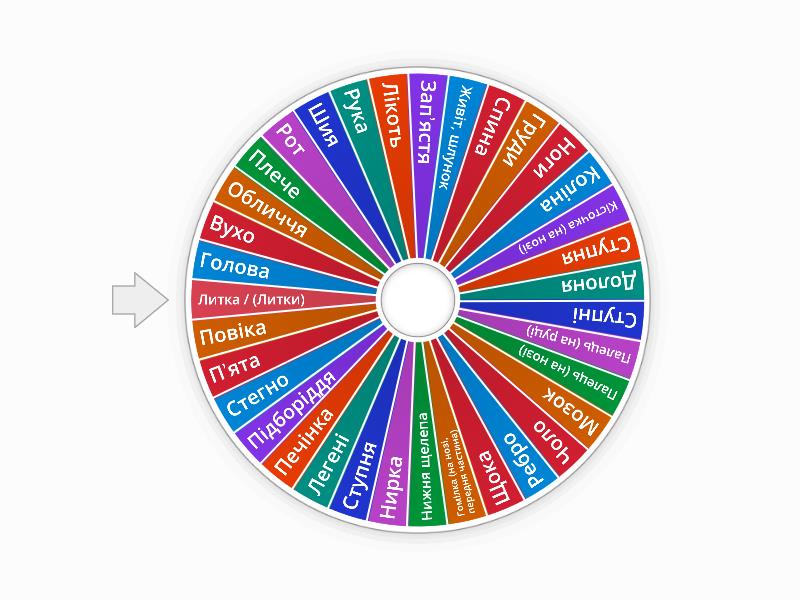 Parts of body - Spin the wheel