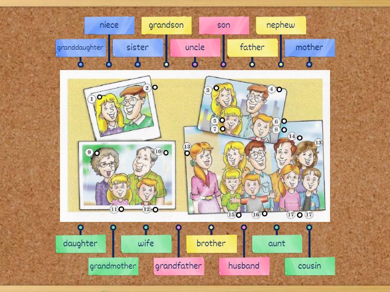 Family members - Labelled diagram