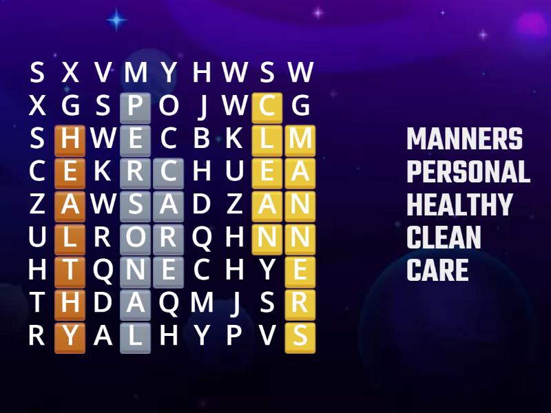 Good Manners Word Search - Wordsearch