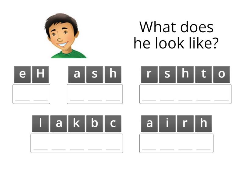 Anagram sentences Everybody up 4 Unit 3 lesson 1 Appearances - Anagrama