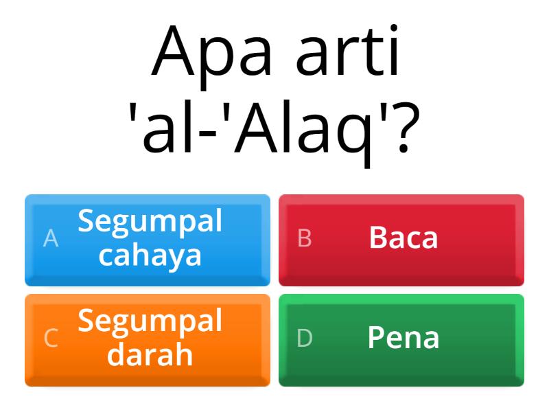 Surah al-'Alaq KELAS 3 BAB 1 - Kuis