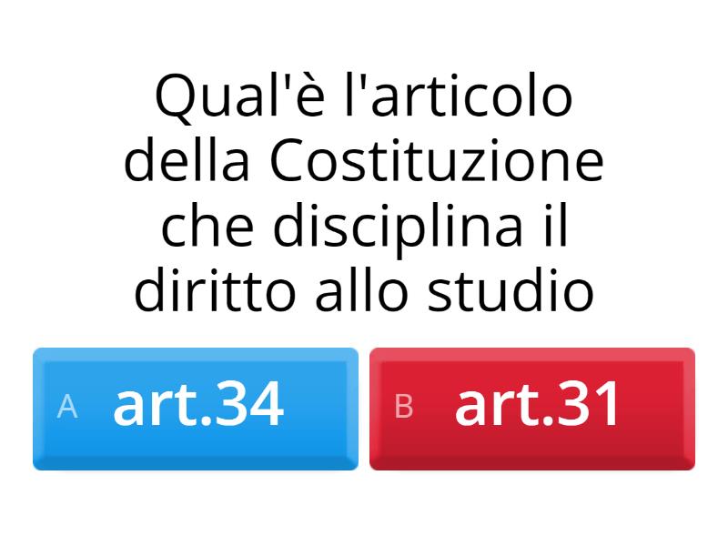 il diritto allo studio - Quiz