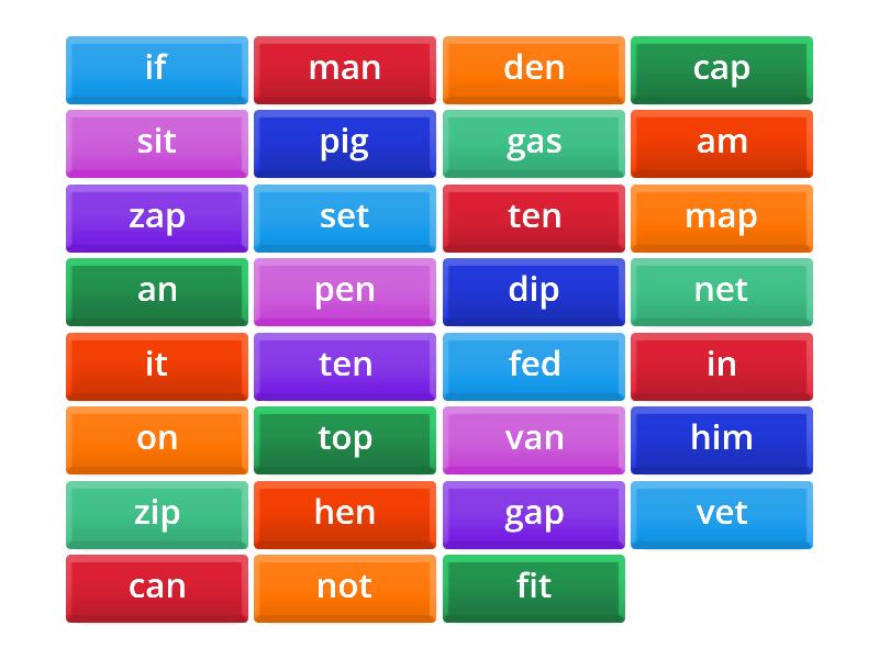 CKLA cvc Bingo words - Flip tiles