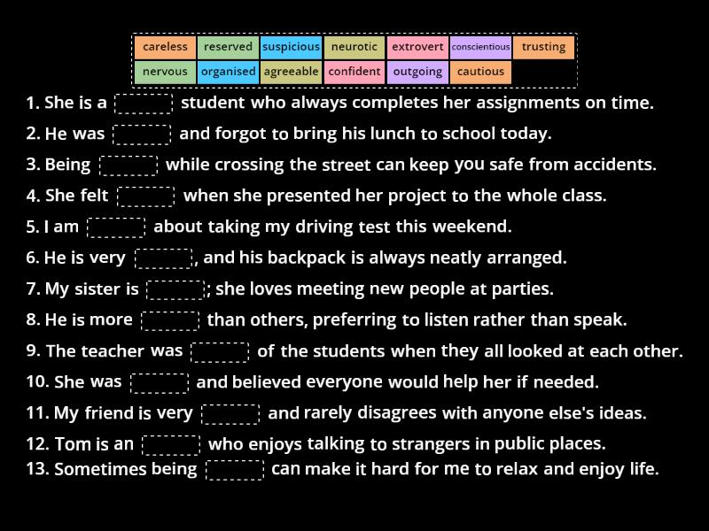Roadmap B2 Unit 1C Personality Adjectives - Complete a frase