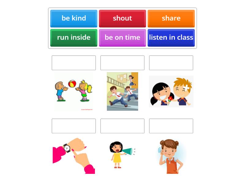 School rules - Vocabulary 2 - Match up