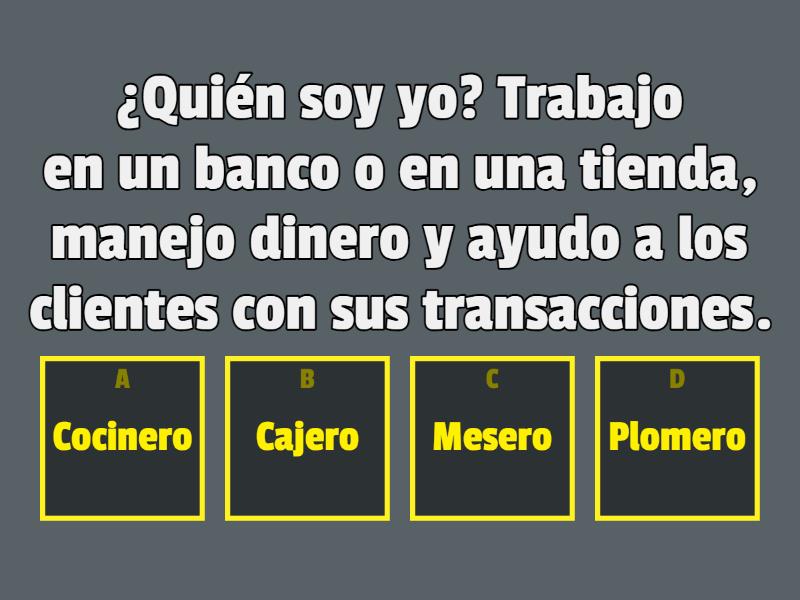 ¿Quién soy yo? - Las profesiones - Cuestionario