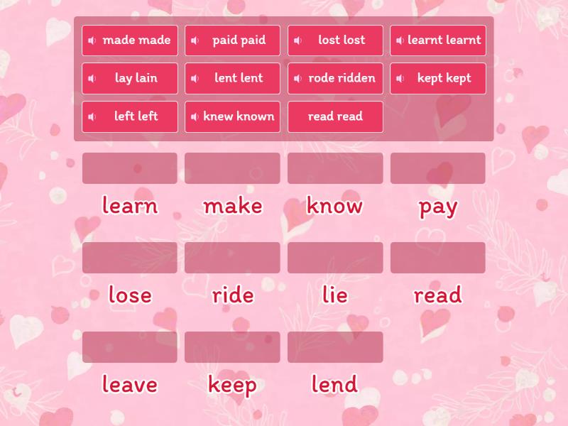 GG3 irregular verbs 2 part 1 - Match up