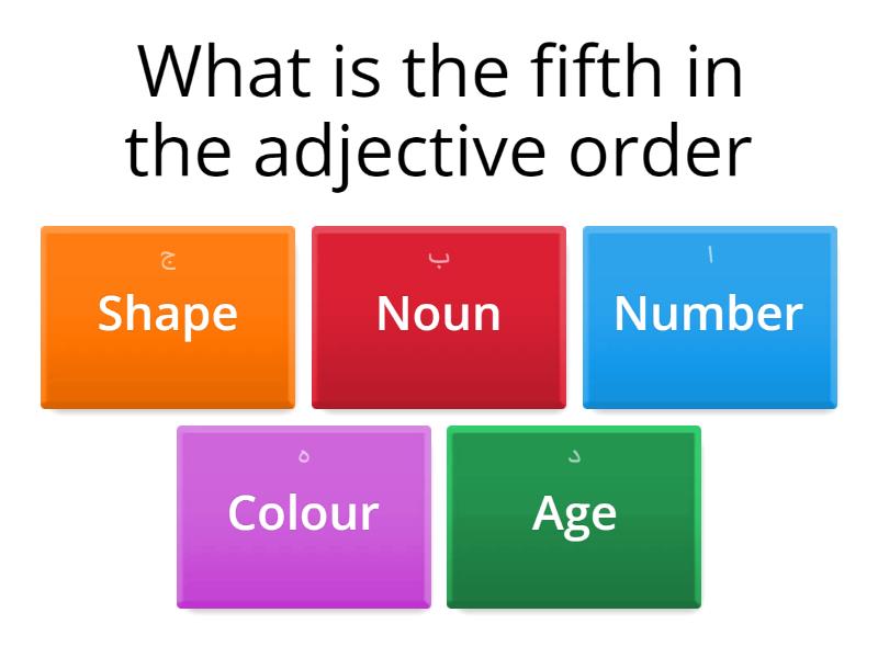 adjective order - Quiz