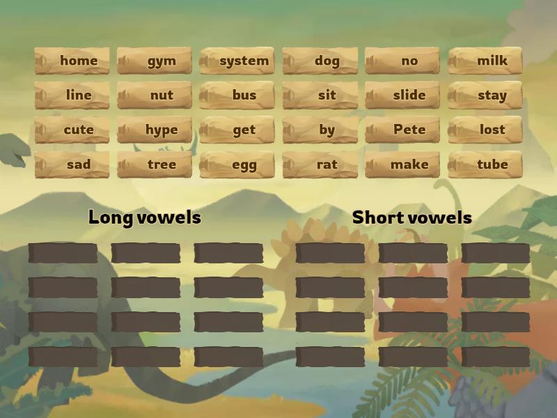 Long and short vowels - Group sort