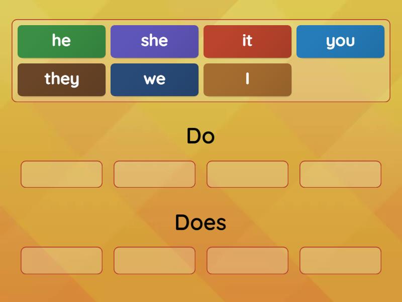 Present Simple - Group sort