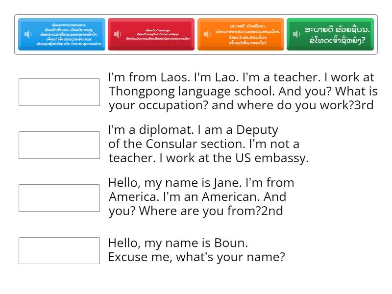 Week 2- TT1-Matching- conversation - Match up