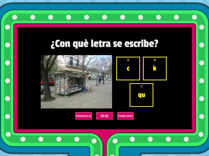 Palabras con c,k,qu - Gameshow quiz
