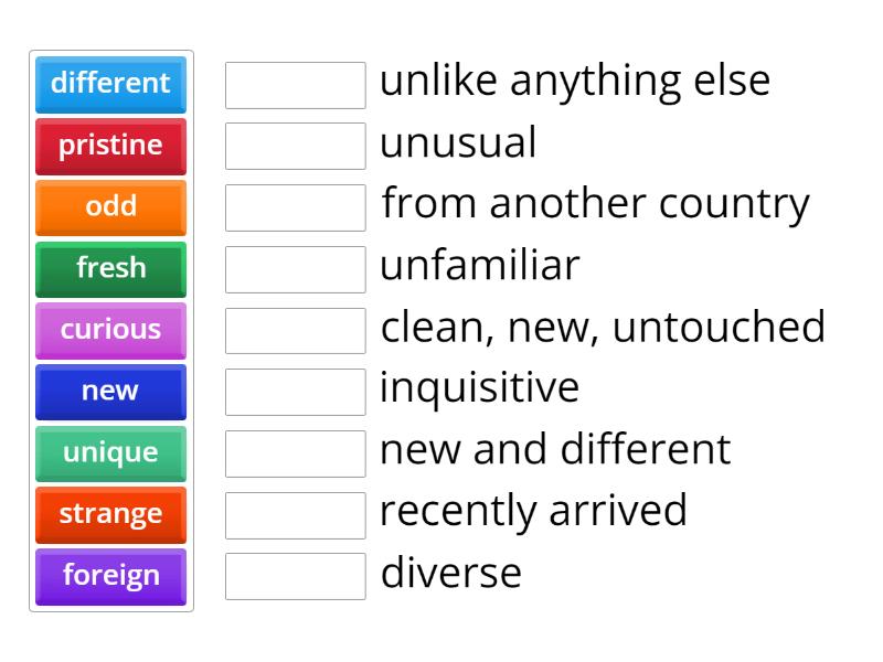 adjectives with multiple meanings - Match up