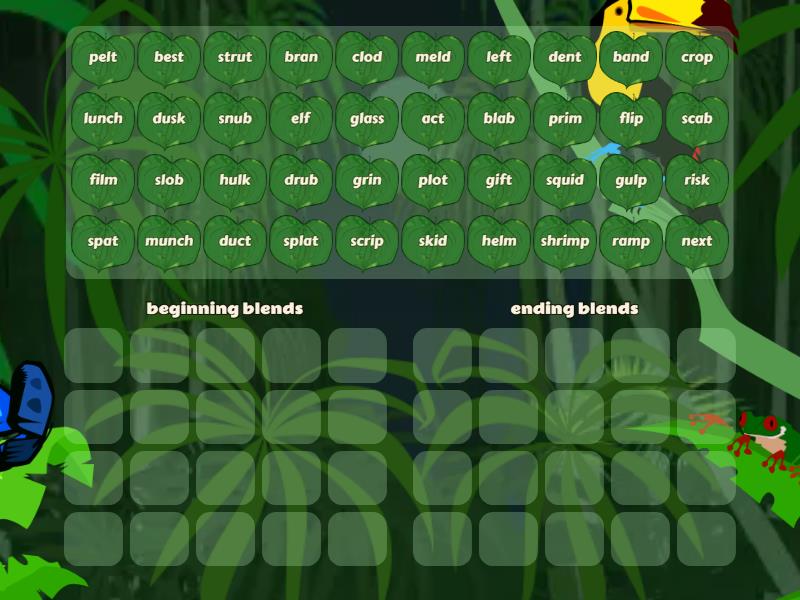beginning and ending blends sort - Group sort