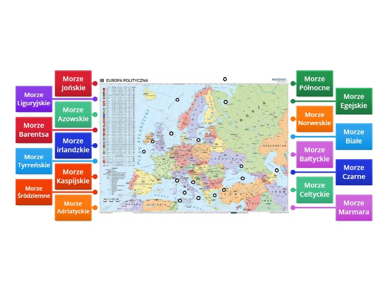 Morza Europy - Labelled diagram