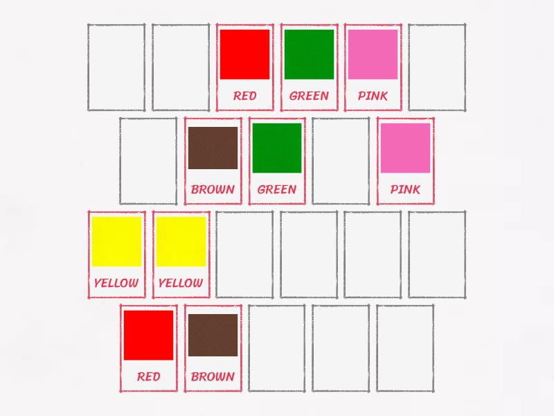 Memory game (Colors) - 3° ano - Matching pairs