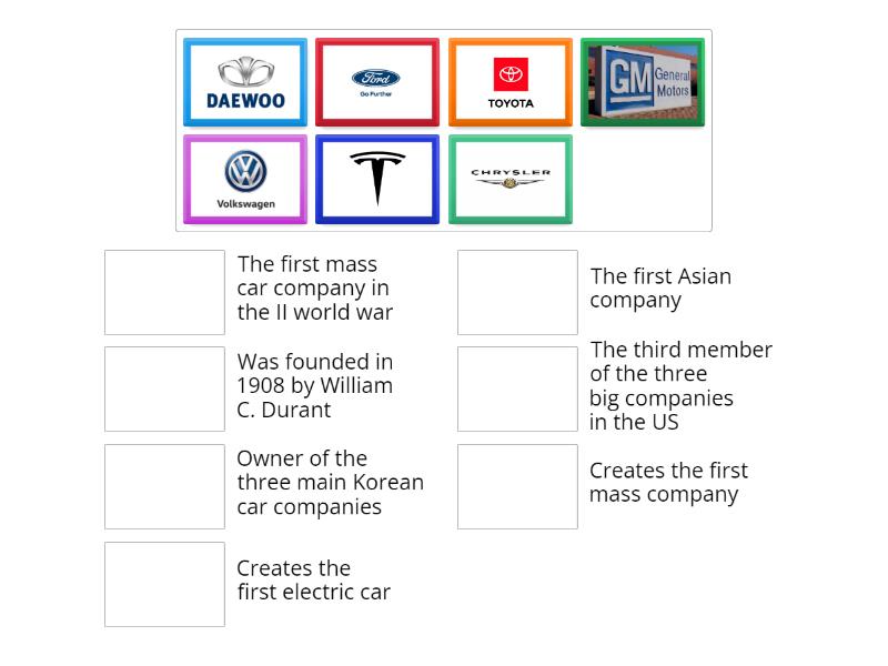 THE AUTOMOTIVE COMPANIES - Match up