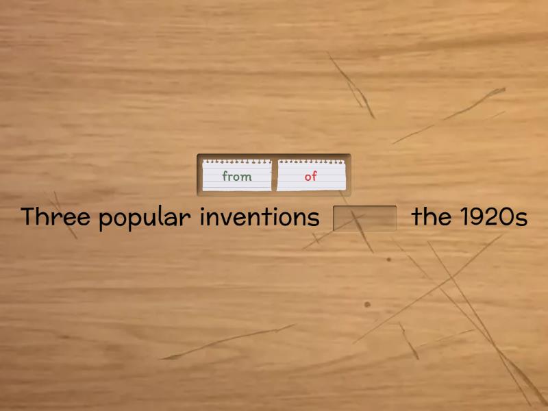 Three popular inventions from the 1920s - Completa la oración