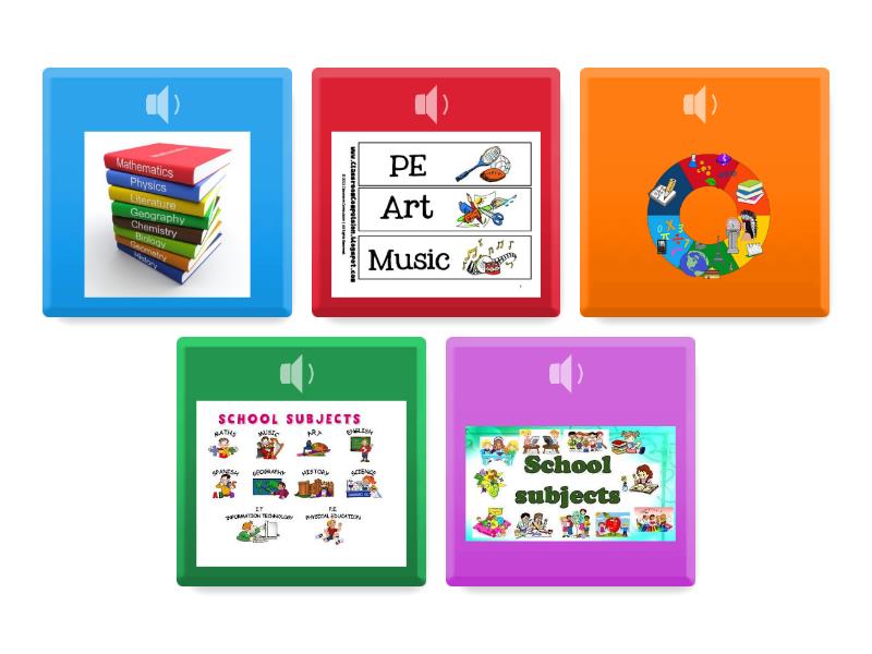 Favorite School Subjects - Flip tiles