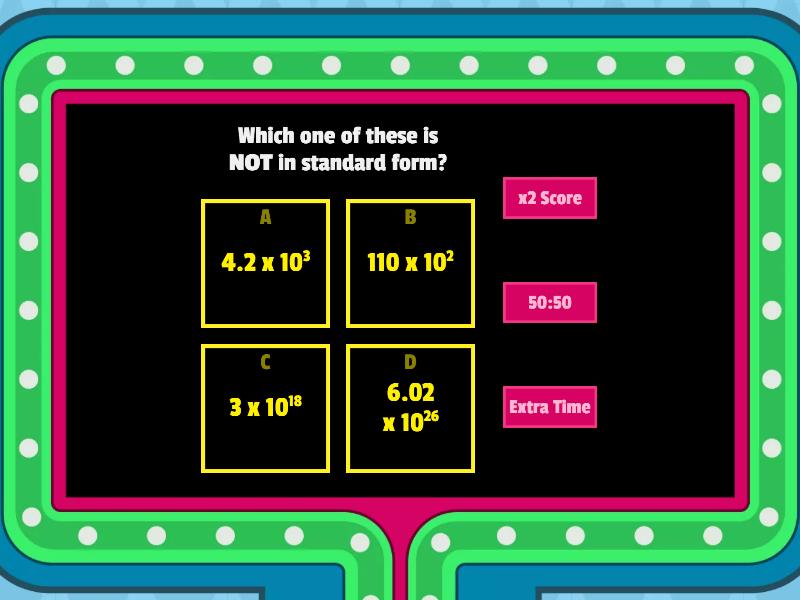 FHS maths: Standard Form rules and application (questions in order ...