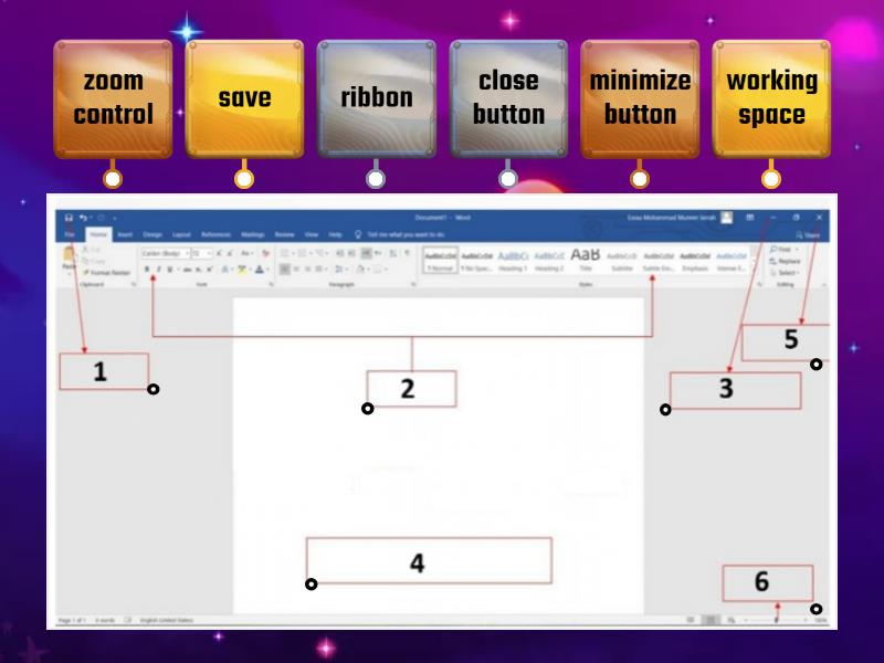 MICROSOFT WORD ENVIRONMENT - Labelled diagram