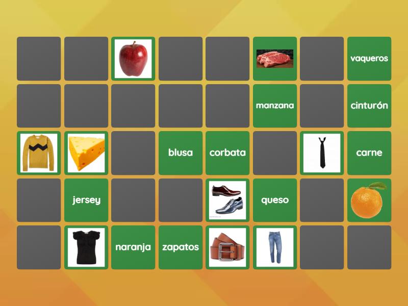 Vocabulario de compras - Matching pairs