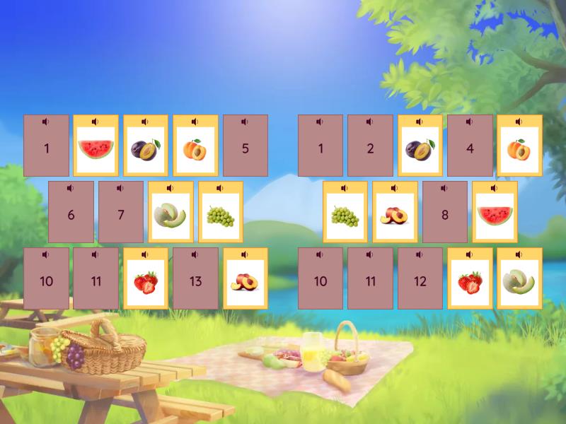 Find the Fruit - Memory Game - Matching pairs