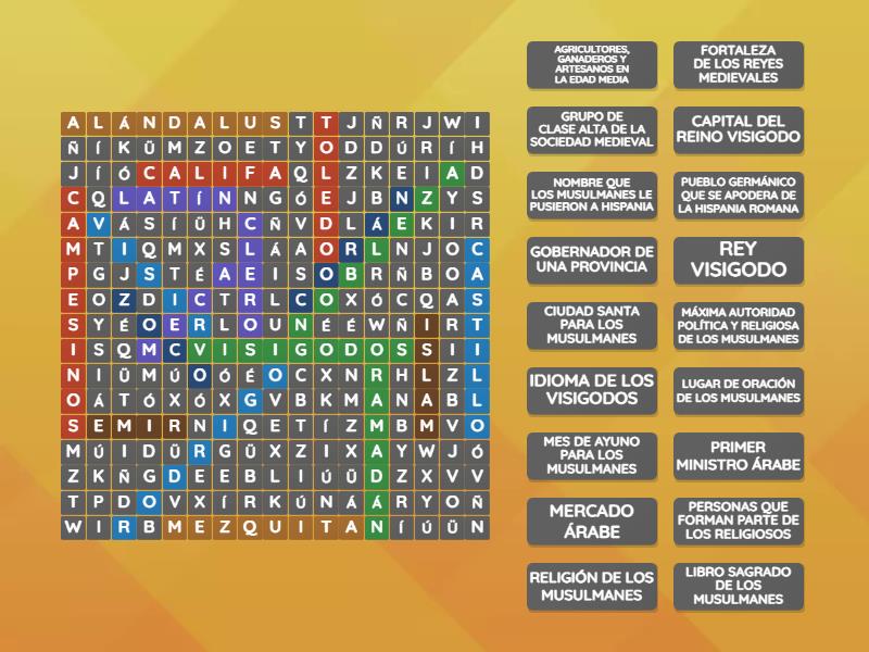 EDAD MEDIA - Sopa de letras