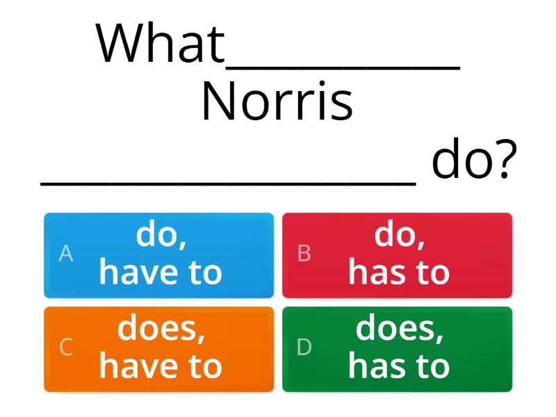 5B-Unit 1-do, does, have to, has to - Quiz