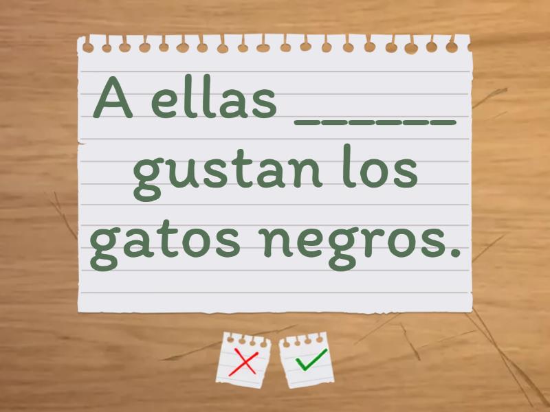 El verbo gustar y pronombres - Flash cards