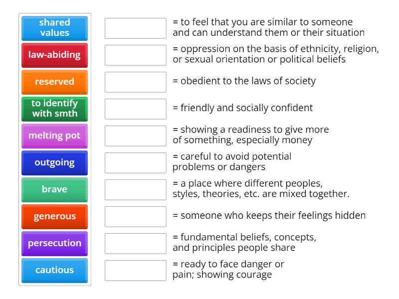 National Identity: Task 2 - Match up