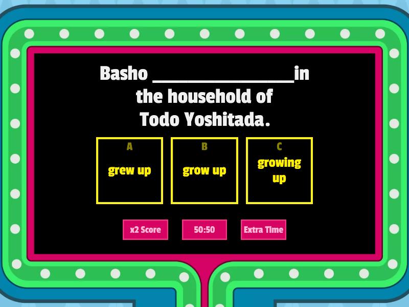 Past tense- Select the correct past tense verb. - Gameshow quiz