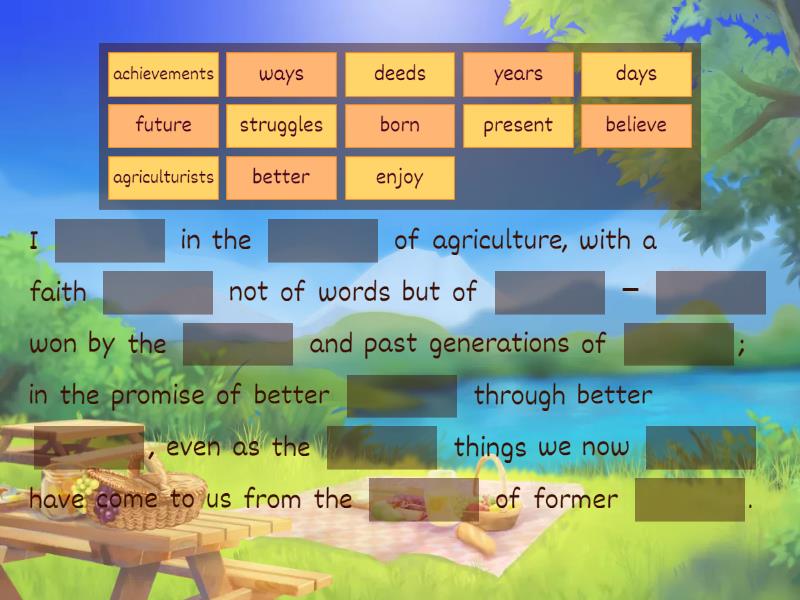 FFA Creed - Complete the sentence