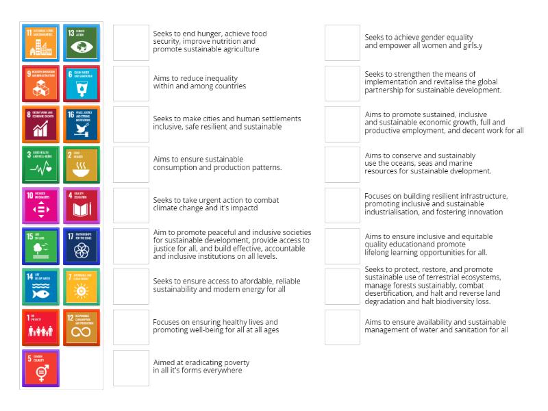 SDG Sustainability - Match up