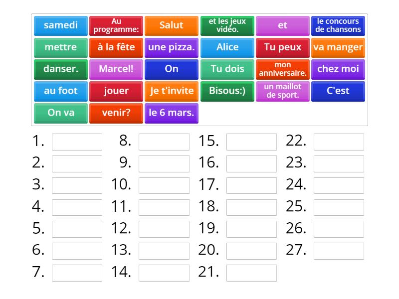 INVITATION - Rank order