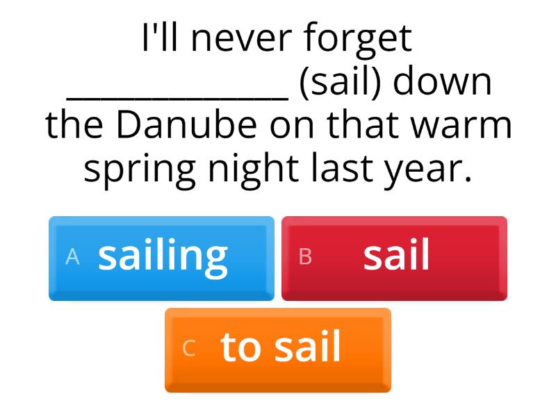 Infinitive/ing form (exception) - Quiz