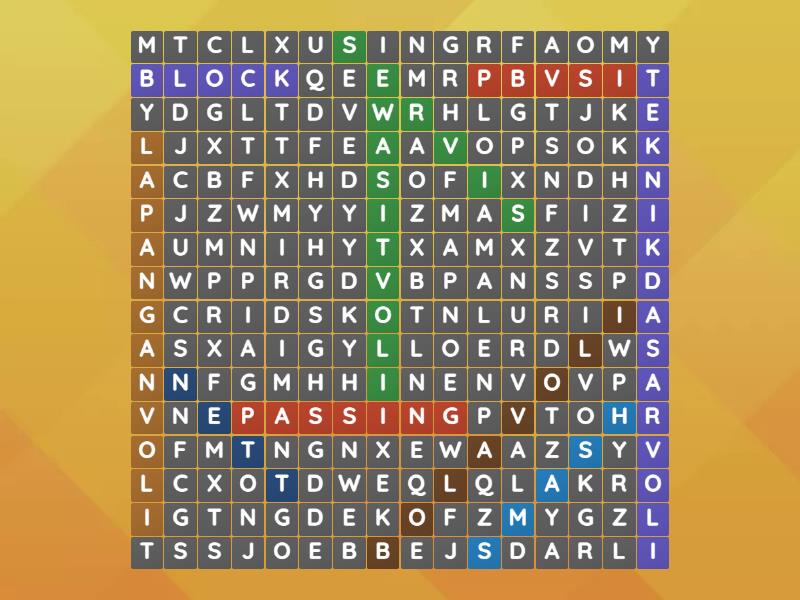 Permainan bola voli - Wordsearch