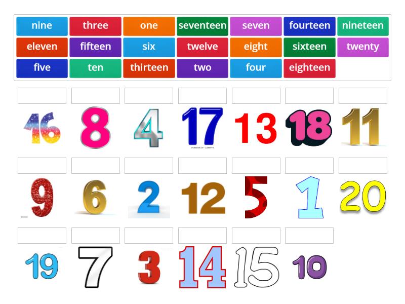 Numbers 1-20 - Match up