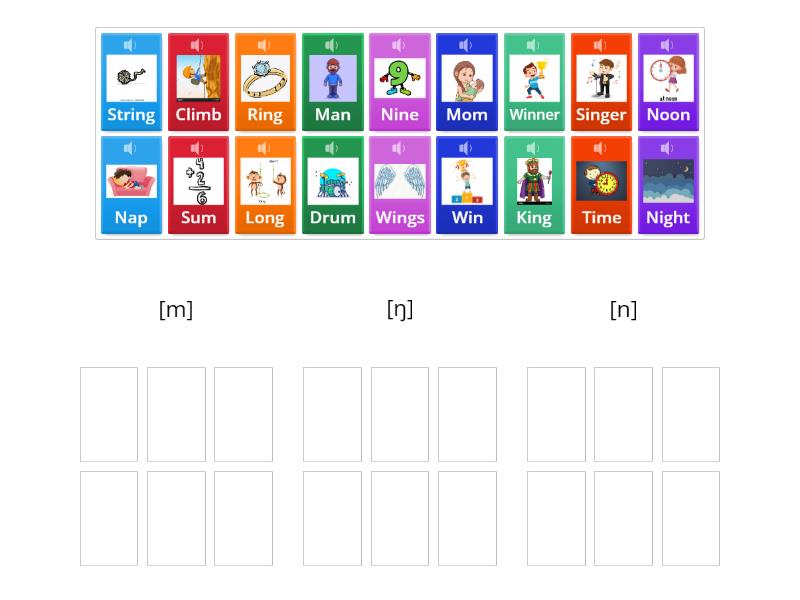 Nasal phonemes - Group sort