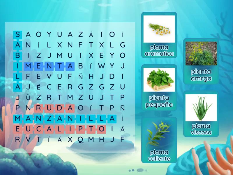 plantas medicinales - Sopa de letras