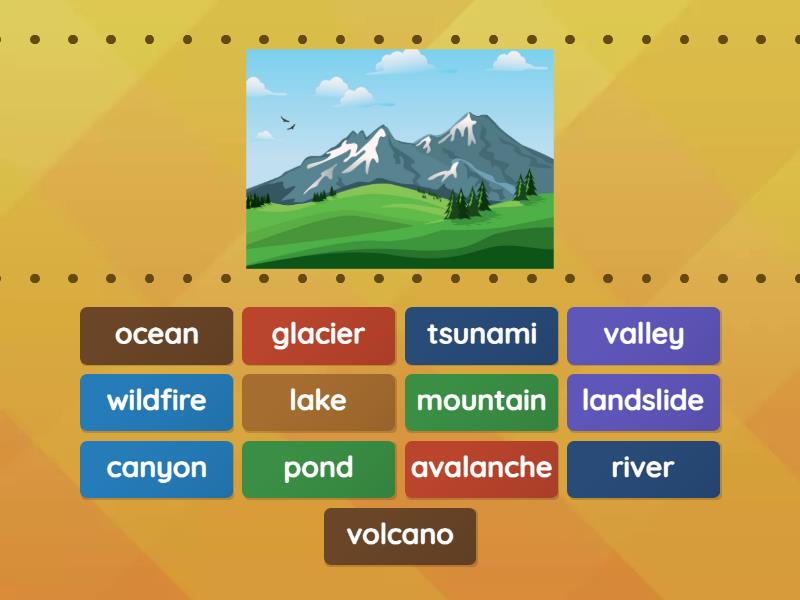 LANDFORMS AND BODIES OF WATER MATCH - Cada oveja con su pareja