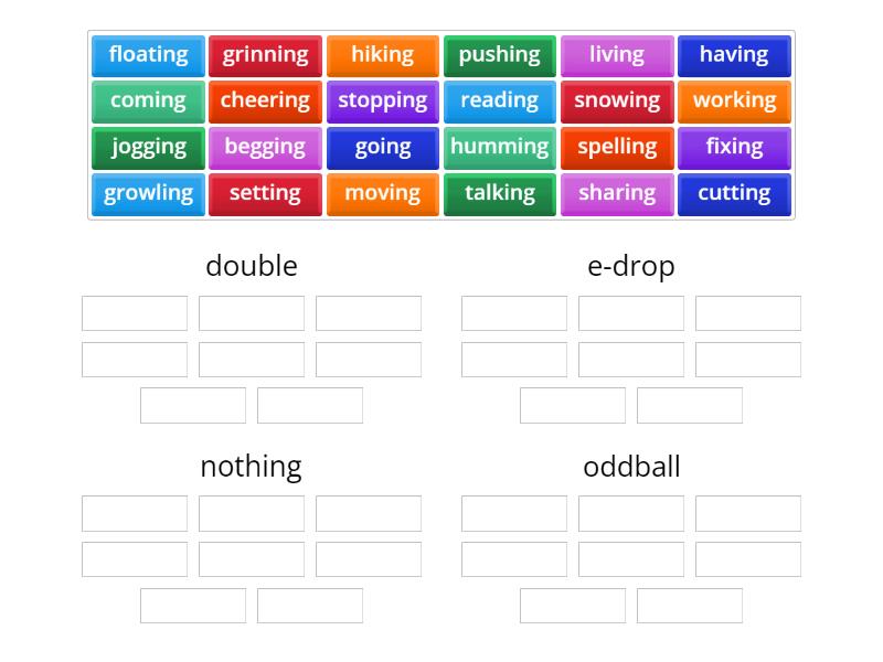 Review of Double, E-Drop, and Nothing - Group sort