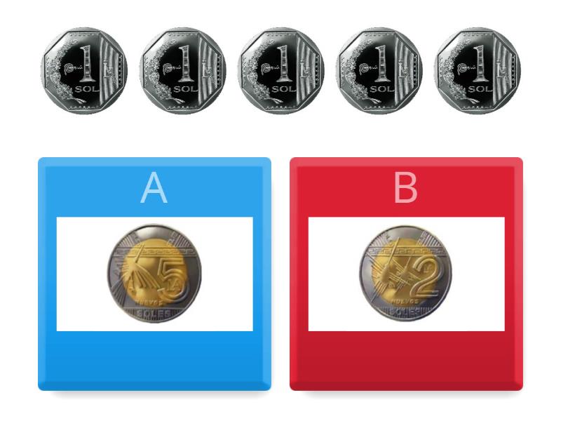 EQUIVALENCIAS Con monedas y billetes. - Quiz
