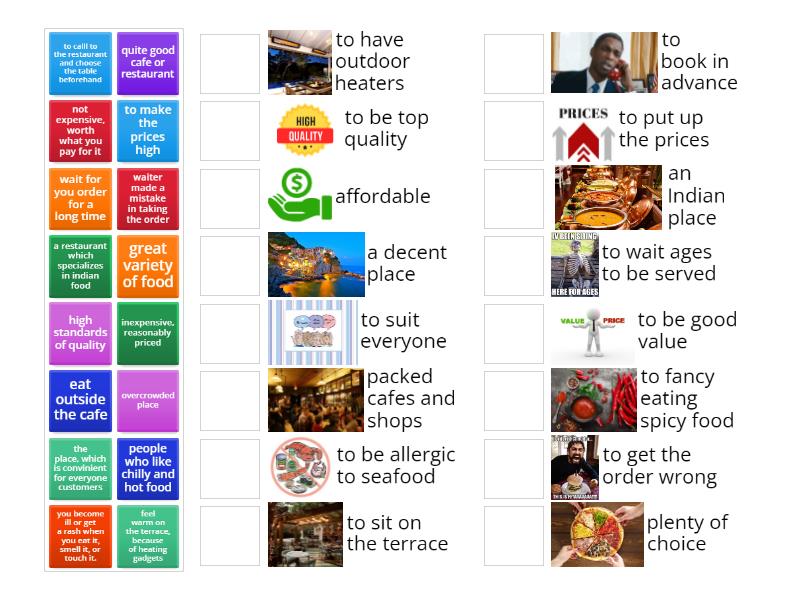 Roadmap B1+, Eating out, Unit 1A vocabulary - Associação