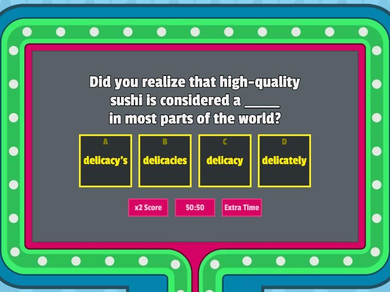 WIT 2 Unit 2 - Vocabulary (2) Inflections & Derivations - Gameshow quiz